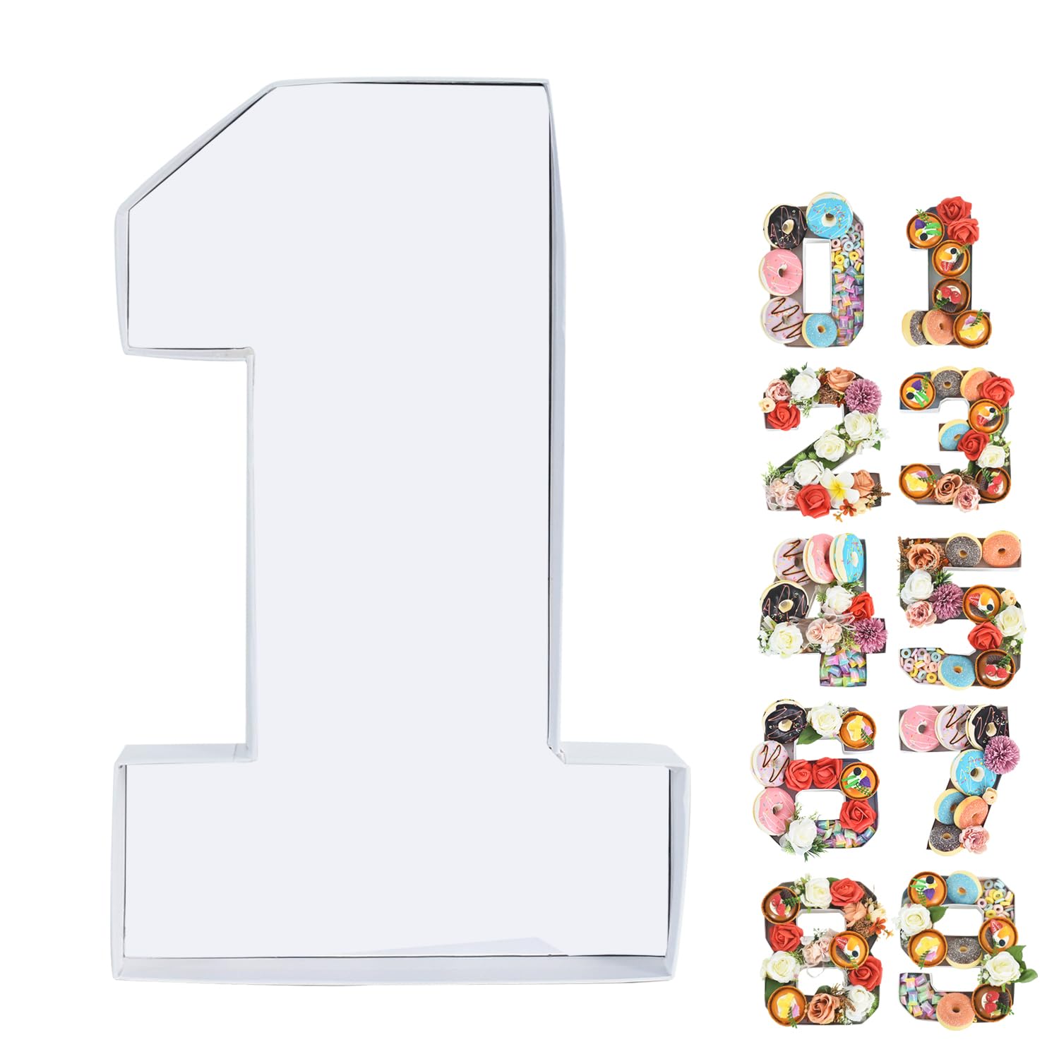 Amazon.com: TONIFUL 10” White Paper Mache Number Cardboard Chocolate ...