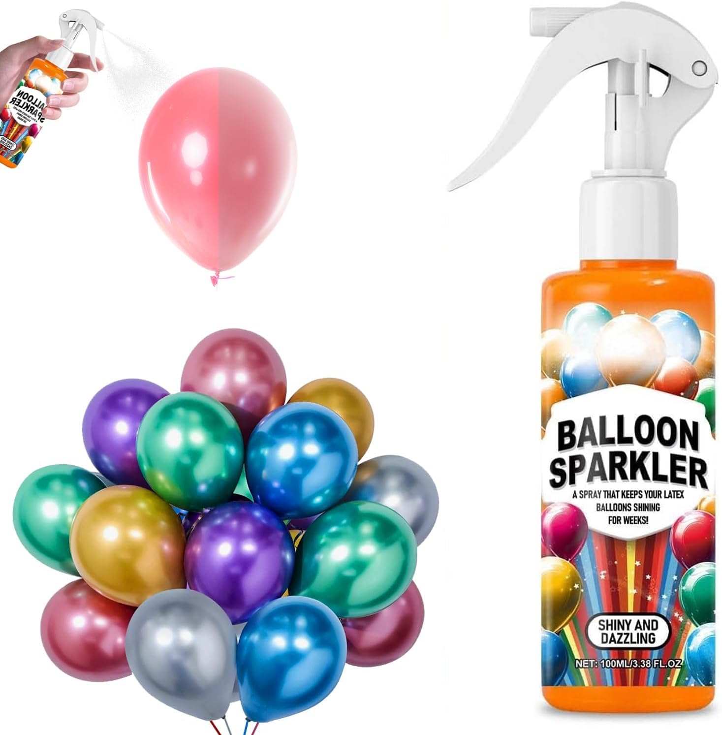 Amazon.com: Balloon Shine Spray, Balloon Spray Shine, High Shiny Glow ...