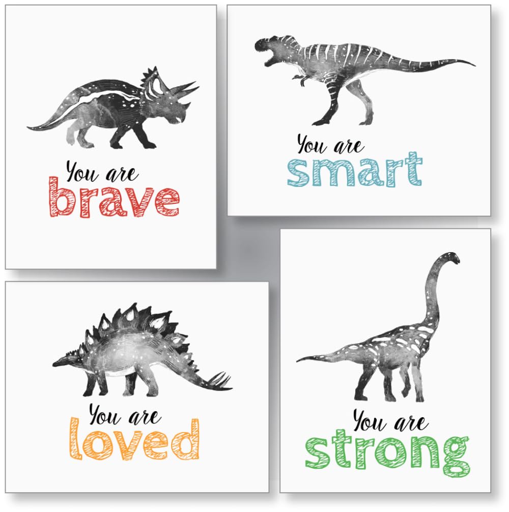 Amazon.com: Confetti Fox Dinosaur Wall Art for Little Boys Room, Baby ...