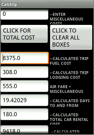 CALCULATE TRIP COST:Amazon.com:Appstore for Android
