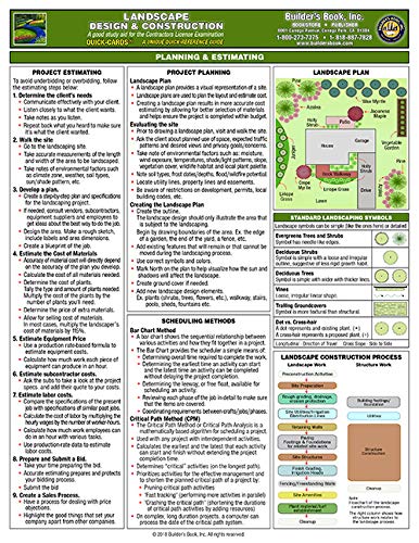 Landscape Design and Construction Quick-Card: Builders Book Inc ...