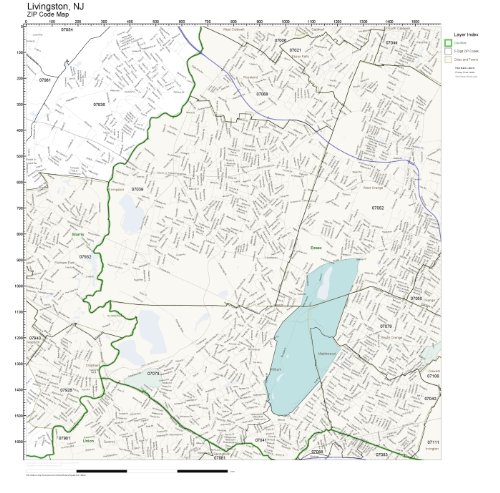 ZIP Code Wall Map of Livingston, NJ ZIP Code Map Not Laminated: Amazon ...
