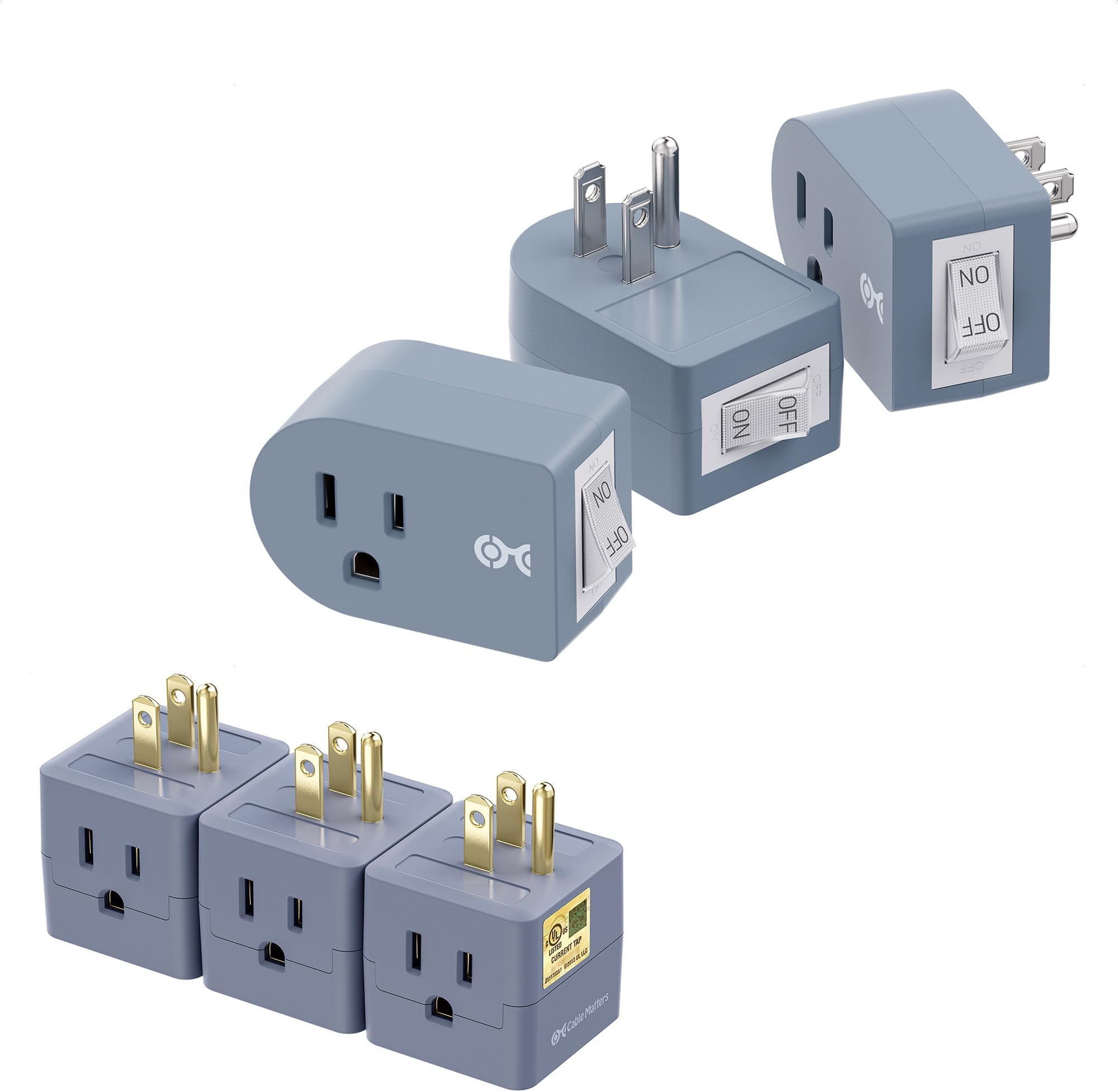 Amazon.com: [UL Listed] Cable Matters 3-Pack 3 Outlet Wall Adapter (3 ...
