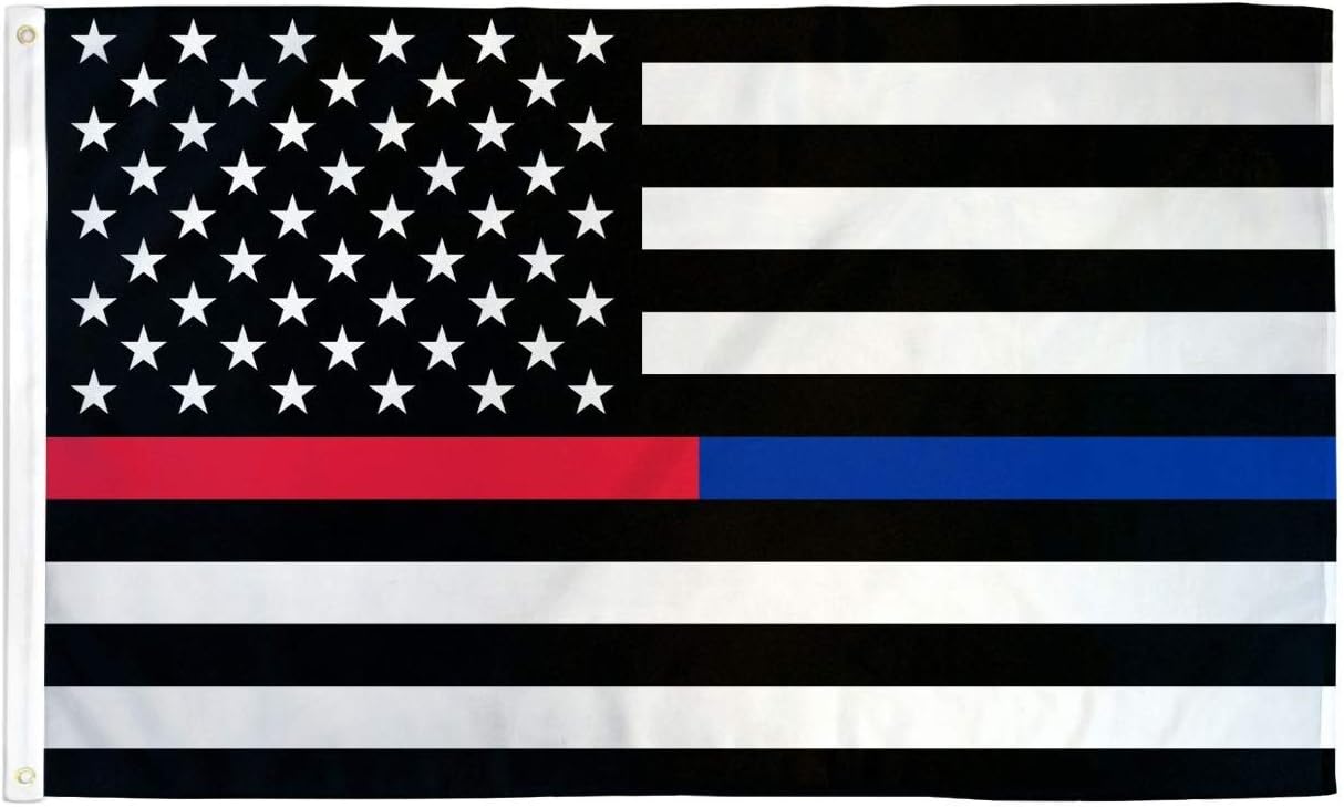 Amazon.com : Thin Blue/Red Line Flag 3x5ft Polyester - Support Local ...