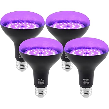 TigQiang 6 Pack Black Light Bulbs, Blacklight Bulb 120W Equivalent, E26 ...