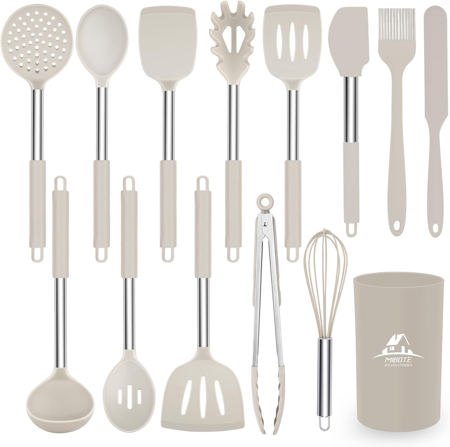 Amazon.com: Dishwasher Safe Silicone Cooking Utensils Set - 446°F Heat ...