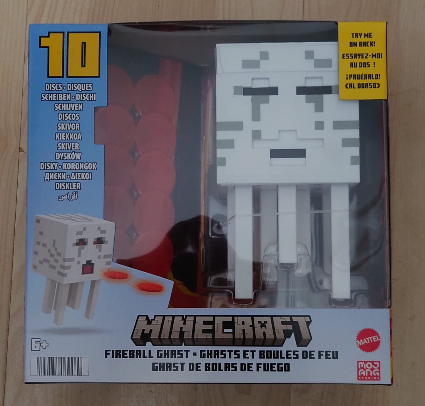 Mattel Minecraft Fireball Ghast Figure, Authentic Pixelated Video-Game ...