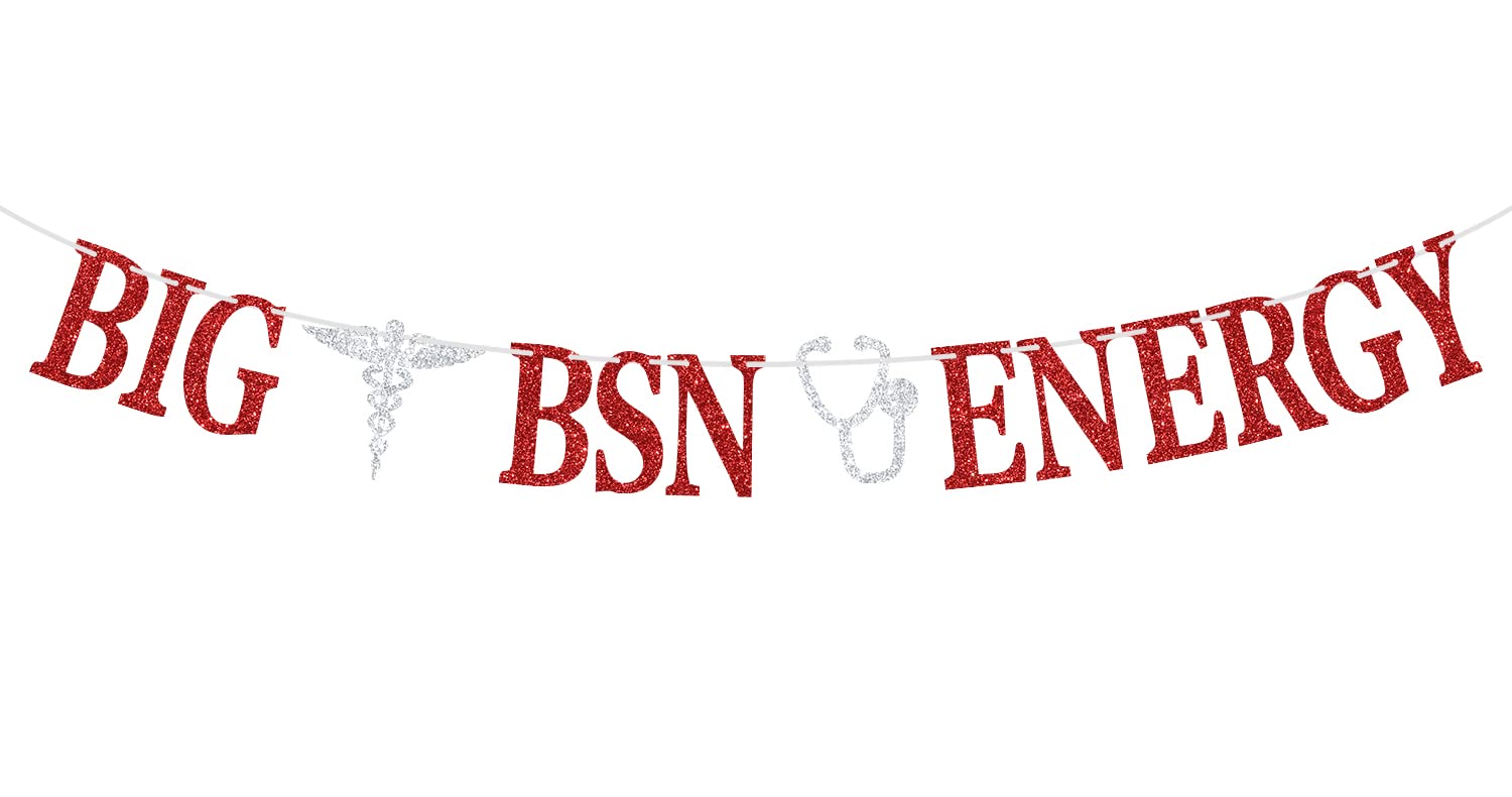 Amazon.com: Big BSN Energy Banner, Congrats Nurse Bunting Sign, Class ...