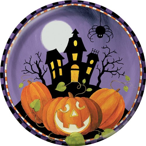 Buy Creative Converting Halloween Haunting Round Dinner Plates, 8-Count ...