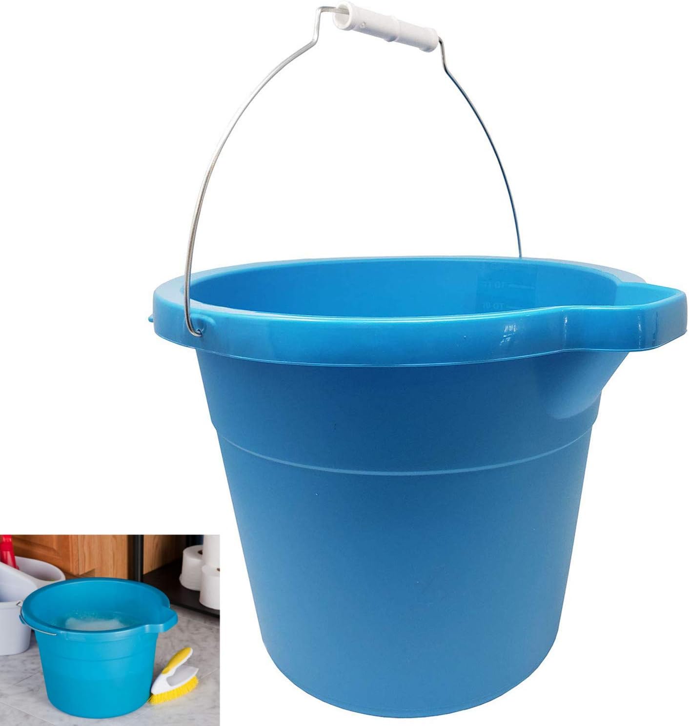 Amazon.com: Set of 2 12 Quart 11.4 L Heavy Duty Sturdy Spout Pail ...