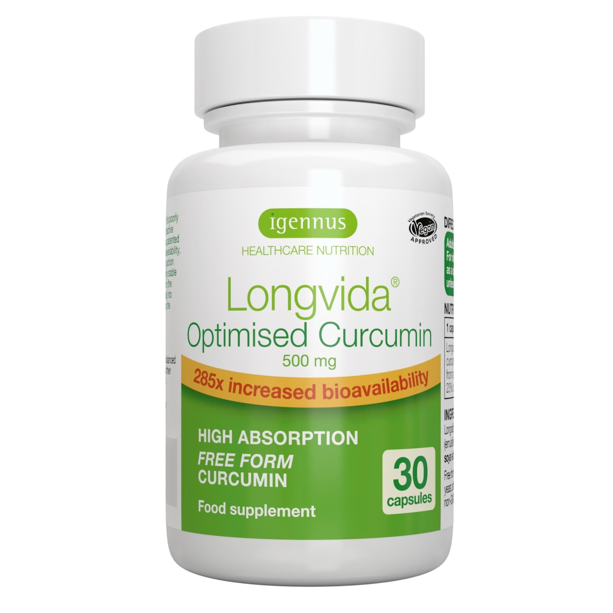 Longvida Curcumin Curcumina Ottimizzata 500 mg, 285x più biodisponibile ...