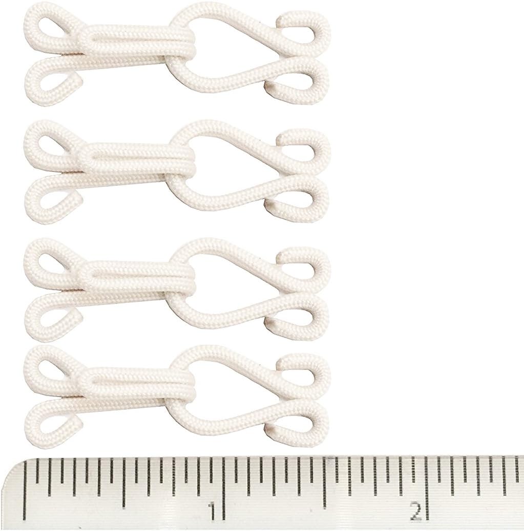 Amazon.com: 4 x True Bright White Large Covered Hook & Eye Sewing ...