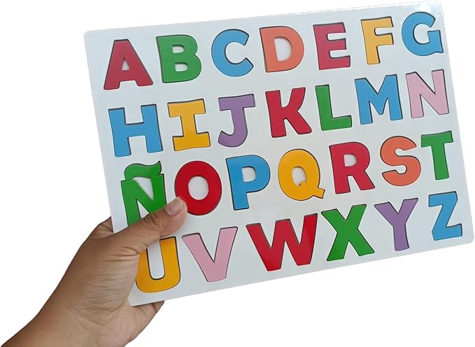 Rompecabezas de Madera Didáctico - Abecedario Mayúsculas - Alfabeto ...