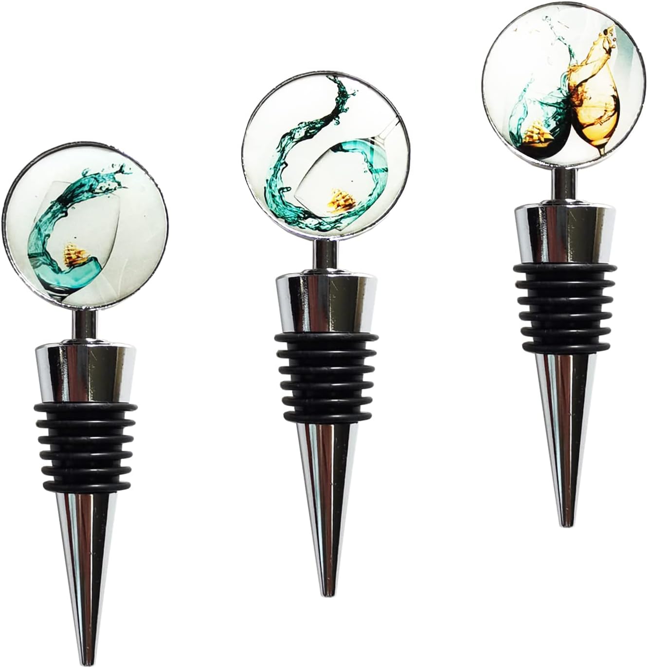 Amazon.com: Lockban Wine Bottle Stoppers, Set of 3 Stainless Steel Wine ...