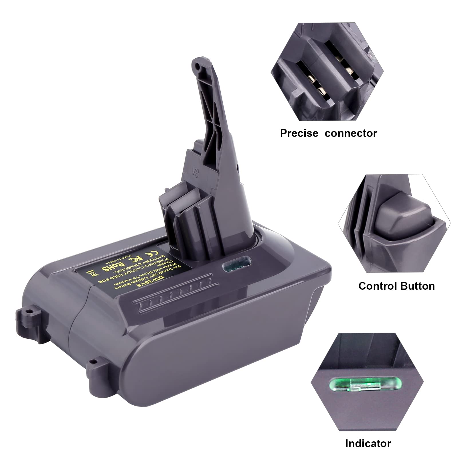 ELEFLY Replacement for Dyson V8 Battery Adapter Compatible with Dewalt ...