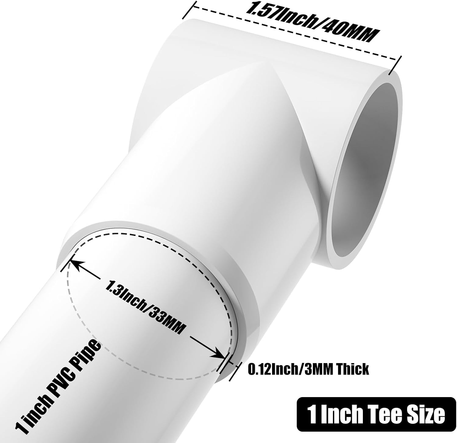 1 Adjustable PVC Fittings 3 Way, 12PCS Furniture Grade PVC Pipe ...