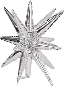 Amazon.com: 5 Silver Metallic 27 in Mylar Foil DIY Starburst Party ...
