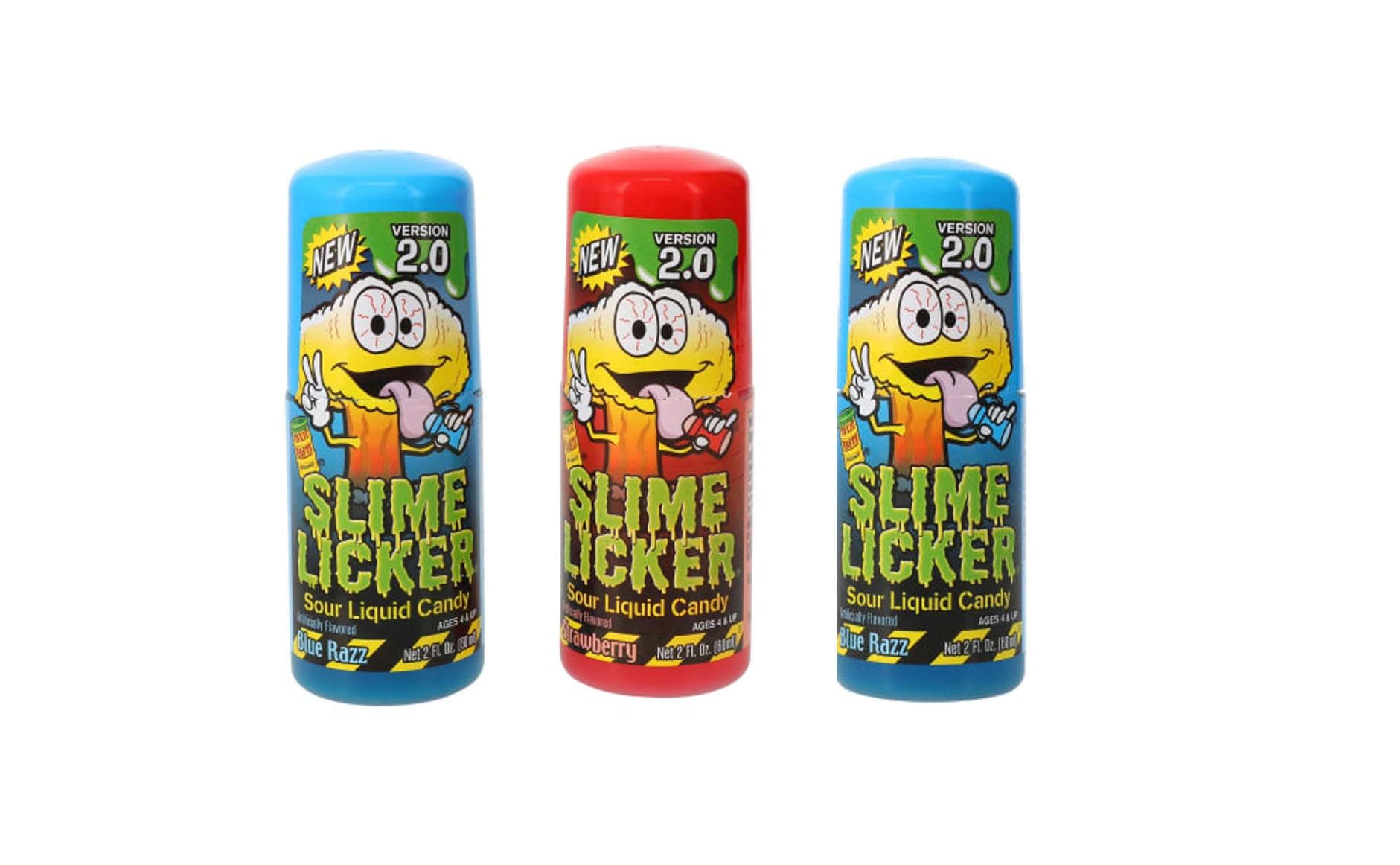 Amazon.com: Toxic Waste - Slime Licker 2.0 - Sour Liquid Candy - Flavors: 1 Strawberry & 2 Blue ...