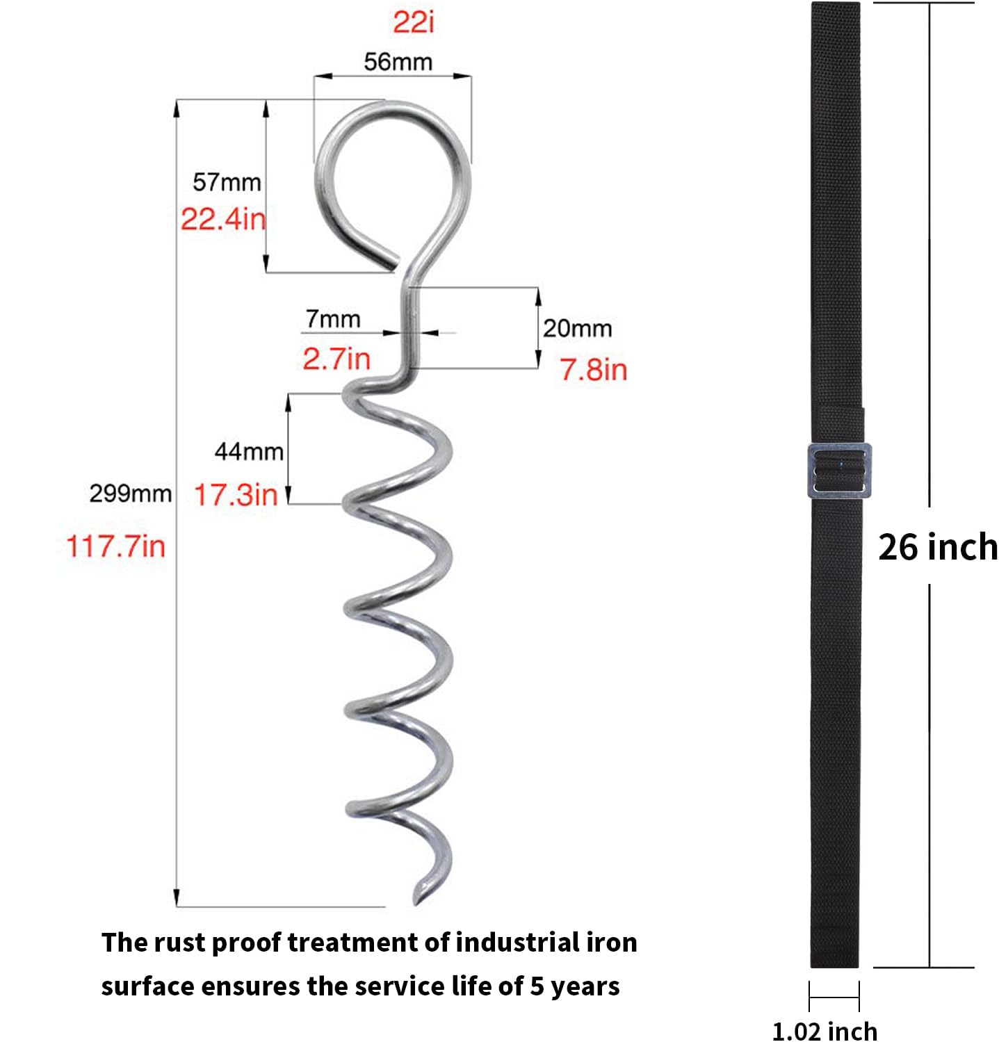 Snapklik.com : 4-Pc Pack Spiral Stakes Heavy Duty Anchor Kit For ...
