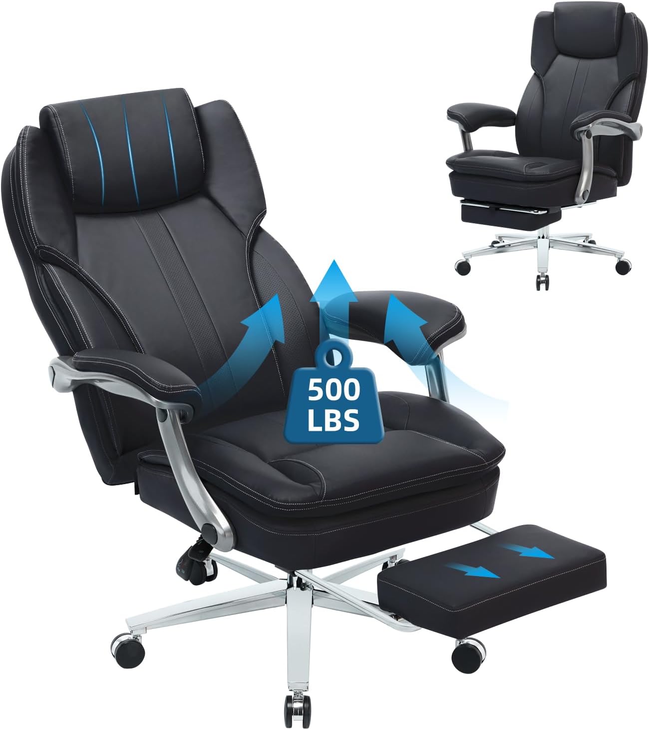 Amazon.com: Big and Tall Office Chair with Footrest, Ergonomic High ...