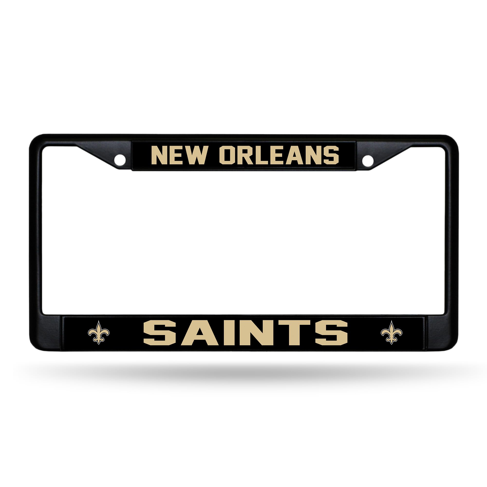 Rico Industries NFL Football New Orleans Saints Black Chrome Frame with ...