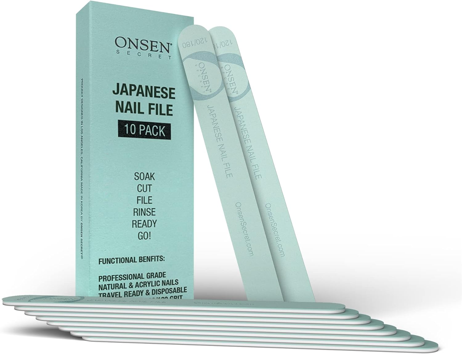 Onsen Secret Japanese Nail File - Professional Nail Files, Double Sided ...