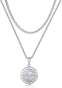 Amazon.com: Compass Necklace for Men - Compass Jewelry Guiding Pendant ...