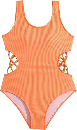 Amazon.com: Girls Swimsuit Cut-Out One Piece Sport Bathing Suit ...