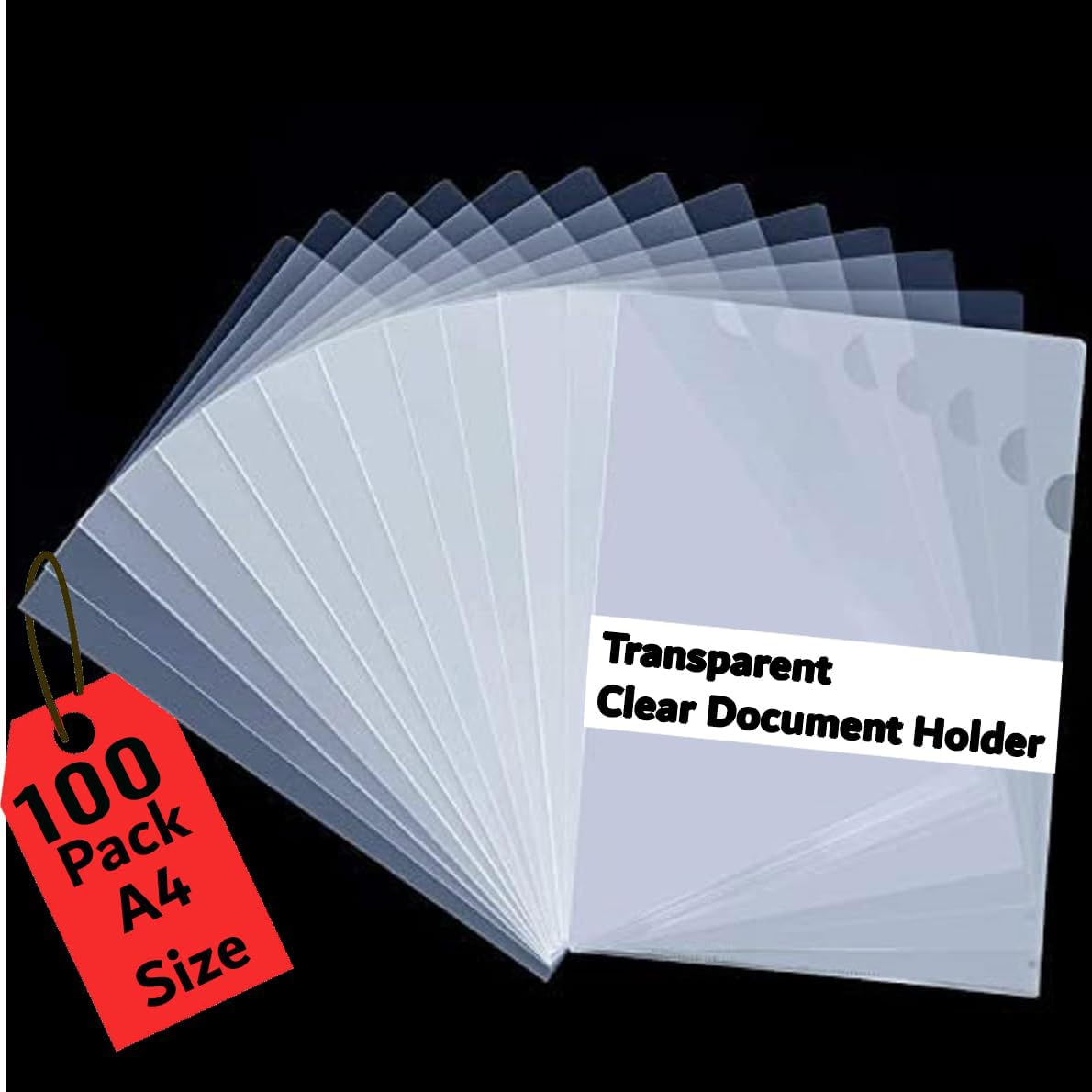 FUTURE X Pack of 100 L-Type Transparent A4 Size Document Sleeve Project ...