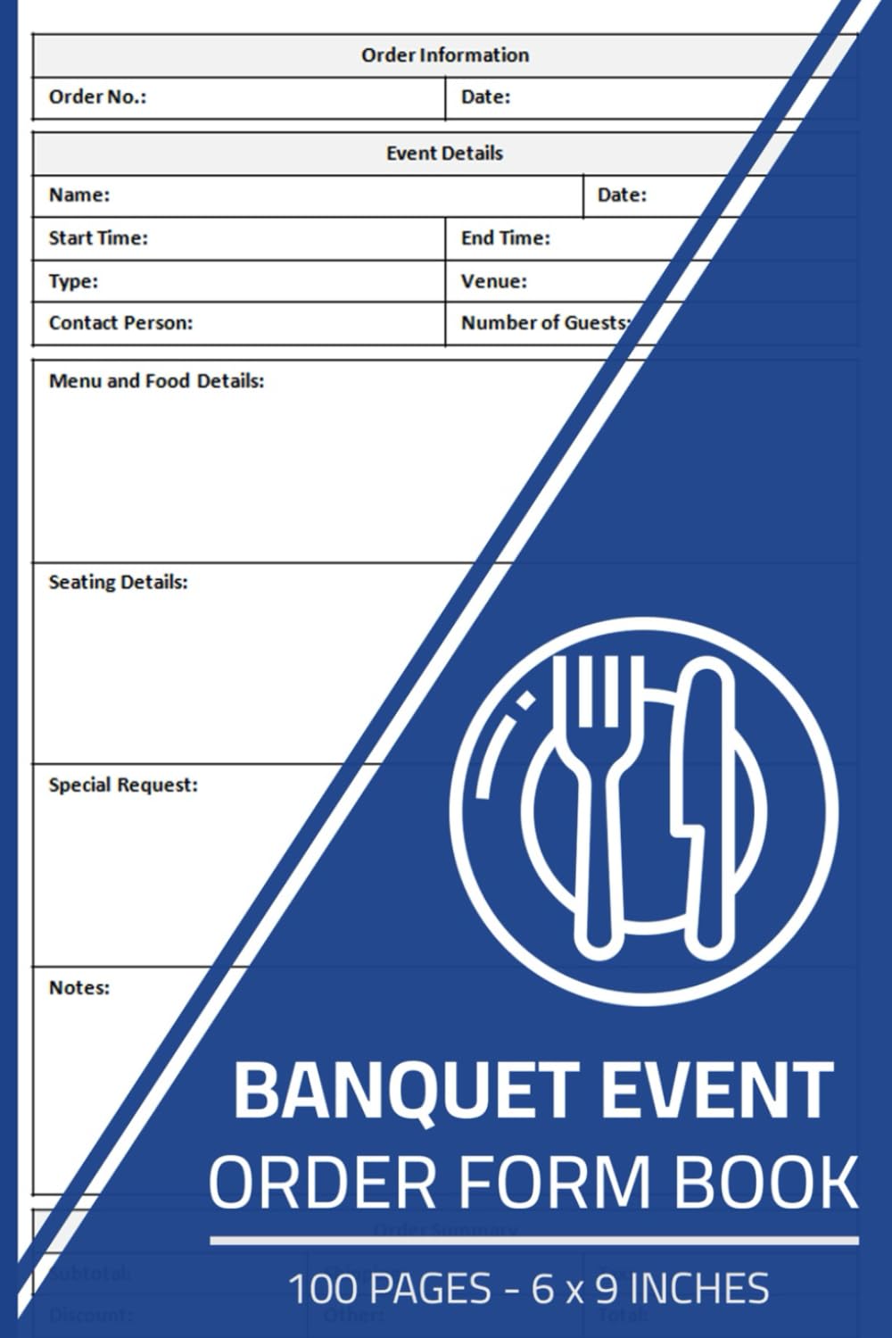 Banquet Event Order Form Book: Order Forms Log for Event Planners ...