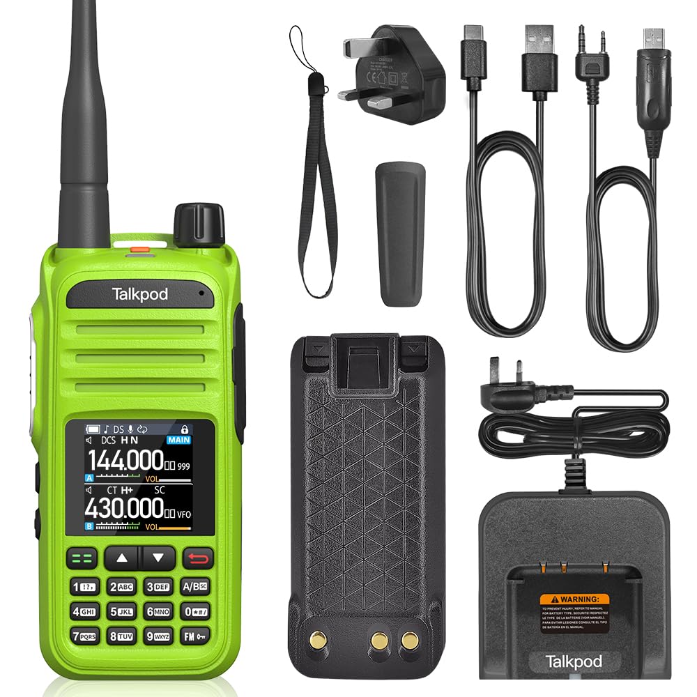 Talkpod A36PlusMAX Dual Band Two Way Radio, 8W Output, Long Range ...