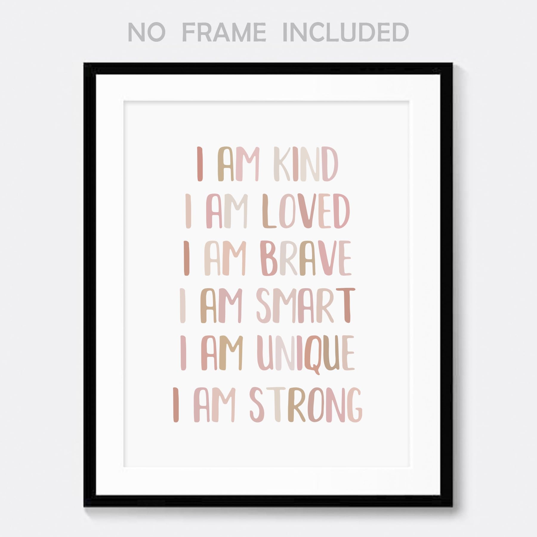 Snapklik.com : Affirmations Art Print, I Am Kind, I Am Brave ...