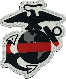 Amazon.com: PatchOps Thin Red Line Eagle Globe and Anchor PVC Tactical Morale Patch (Thin Red ...