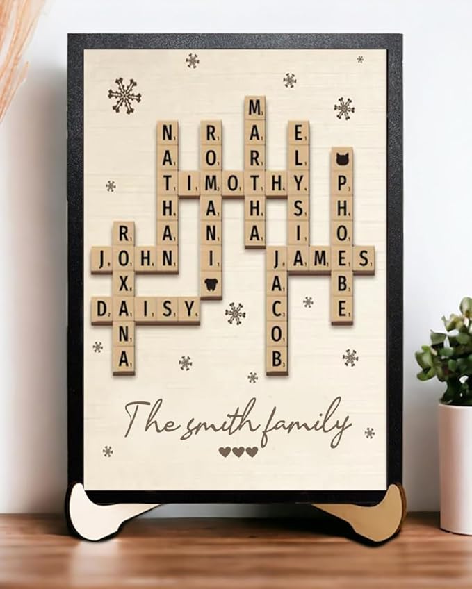 Amazon.com: Personalized Family Crossword Canvas, Custom Scrabble Name ...