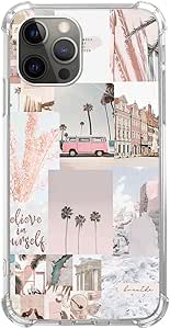 Amazon.com: Veakgpligo Summer Beach Phone Case Compatible with iPhone 15 Pro,Pink Aesthetic ...