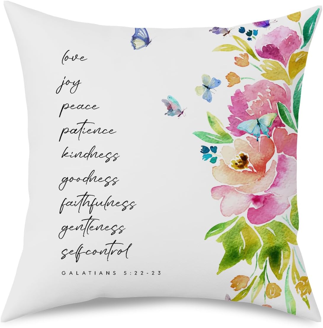 Amazon.com: Christian Motivation Decorative Throw Pillow Covers 18x18 ...