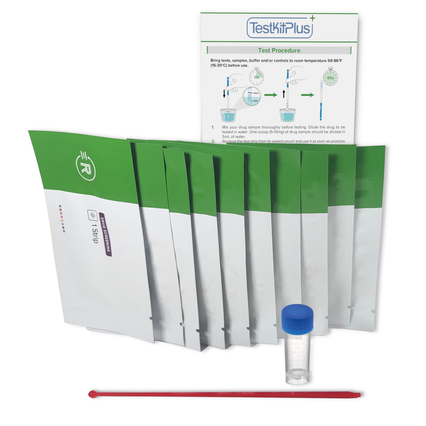 Fentanyl Test Kit (for Powders, Pills, Liquids) Includes 10 x Fentanyl ...