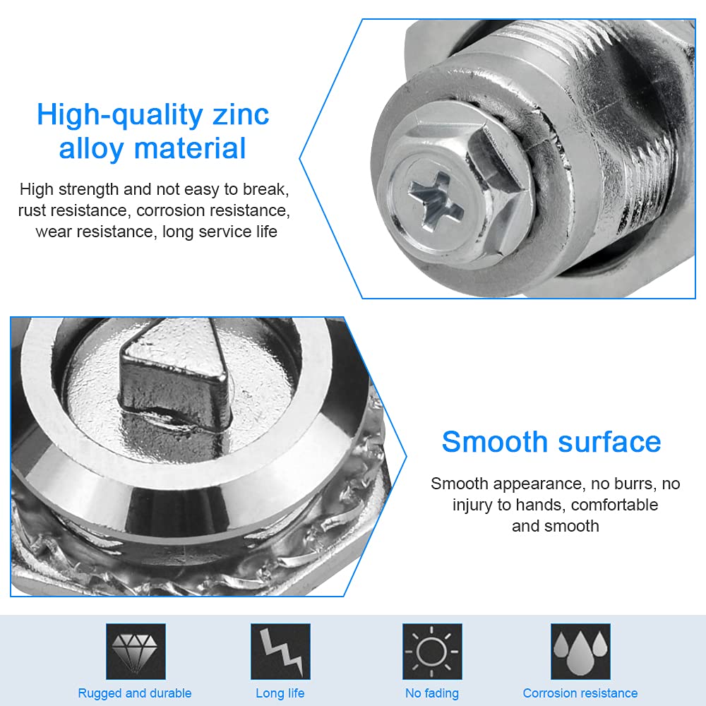 Cabinet Lock C100AE 2 Sets Cabinet Cam Lock With Triangle Socket Key ...