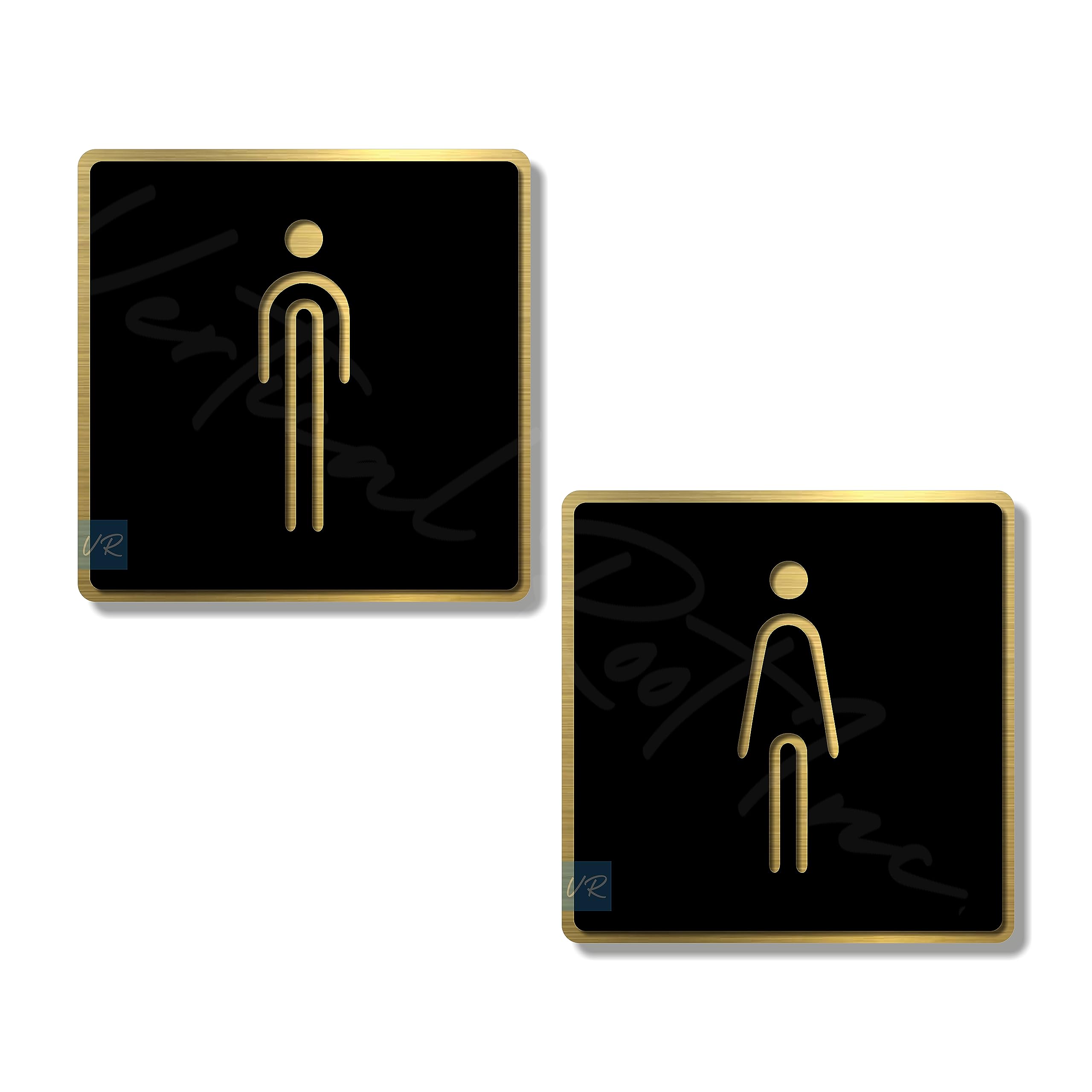 Vertical Root Inc® Premium Brush Gold Finish Acrylic Men Women Door ...