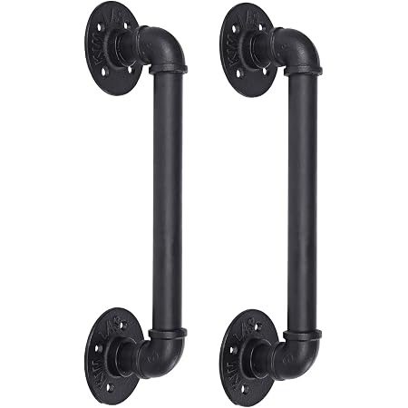 Amazon.com: Rustic Industrial Pipe Décor Barn Door Handle, 10 inch ...