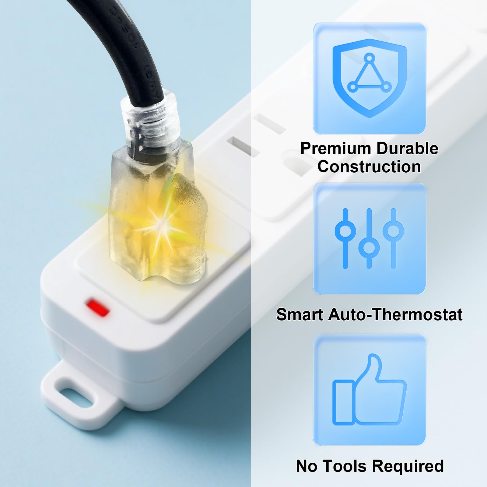 Snapklik.com : 1PC 120V 15A Temperature Controlled Extension Cord, Heat ...