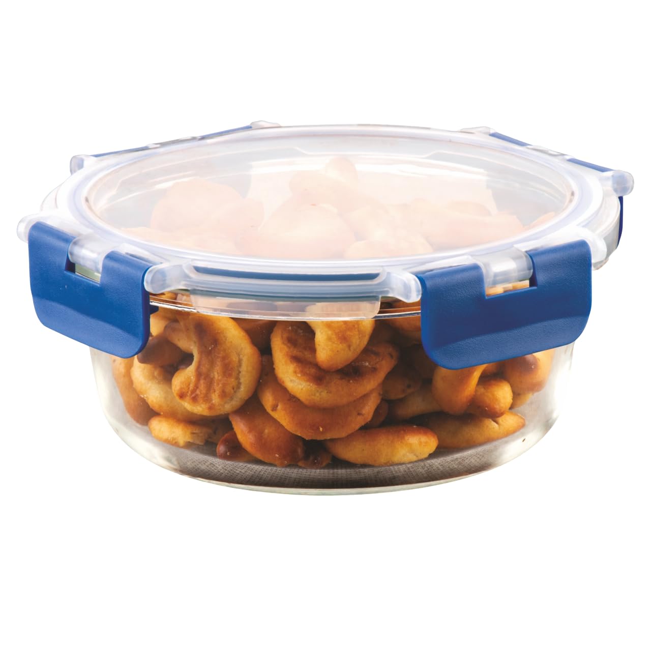 ATTRO Glassox Borosilicate Round Glass Lunch Box with PP Snap Lock Lid ...