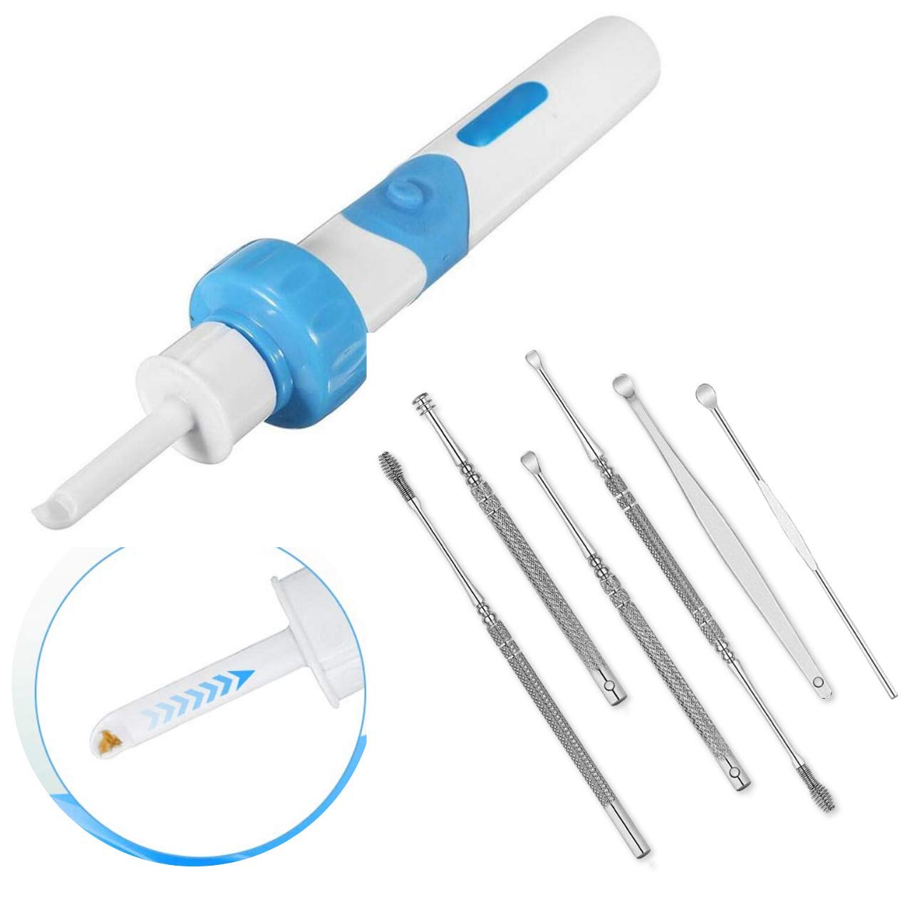 Glamza Ear Wax Removal Kit - Includes Vacuum Ear Wax Remover PLUS 6pc ...