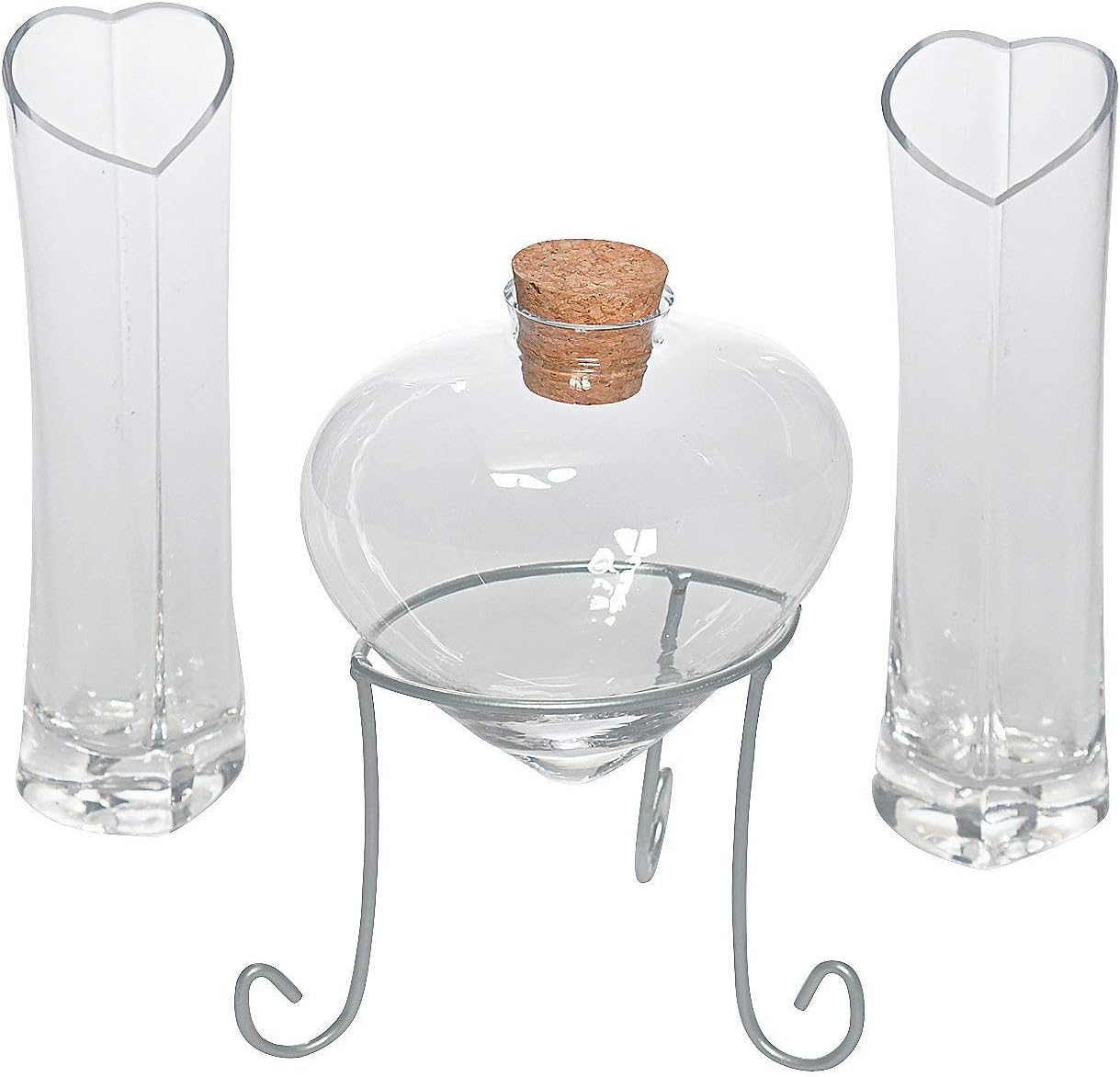 Amazon.com: Heart Shaped Glass Sand Ceremony Set (4 Piece kit) Includes ...