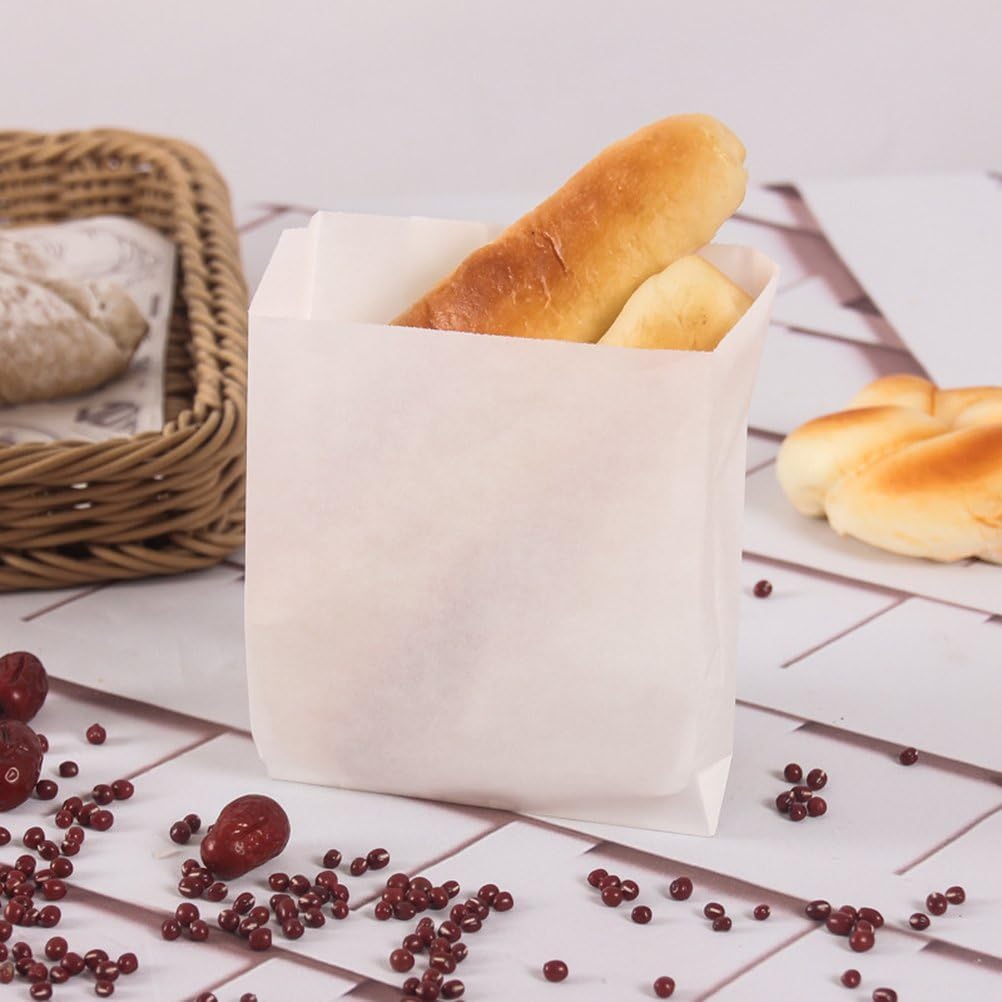 Amazon.com: Waxed Paper Bags Open Top Oil Proof Kraft Paper Bag Food ...