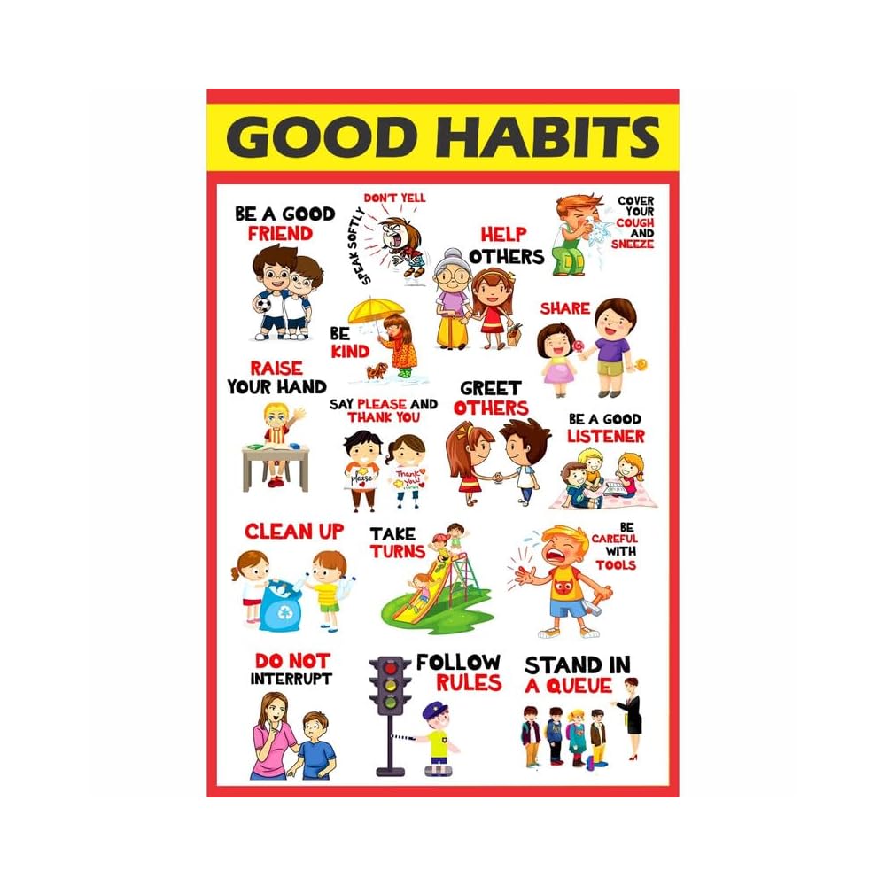 POSTER WALLAH Paper Good Habits Chart For Kids Philippines | Ubuy