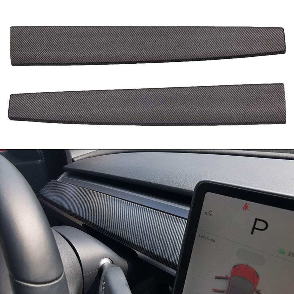 Buy RSZX Tesla Model 3 Model Y Dashboard Wrap Carbon Fiber Pattern ABS ...
