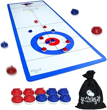 Amazon.com: JL Corp. Real Mini Curling Board Game, Winter Sports Play ...