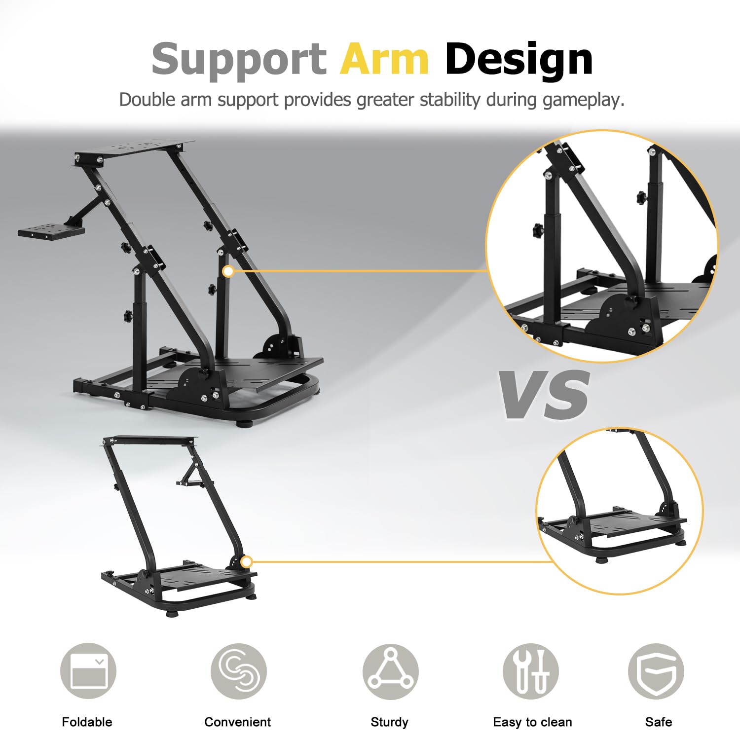 Snapklik.com : Marada Upgraded Adjustable Racing Wheel Stand For ...