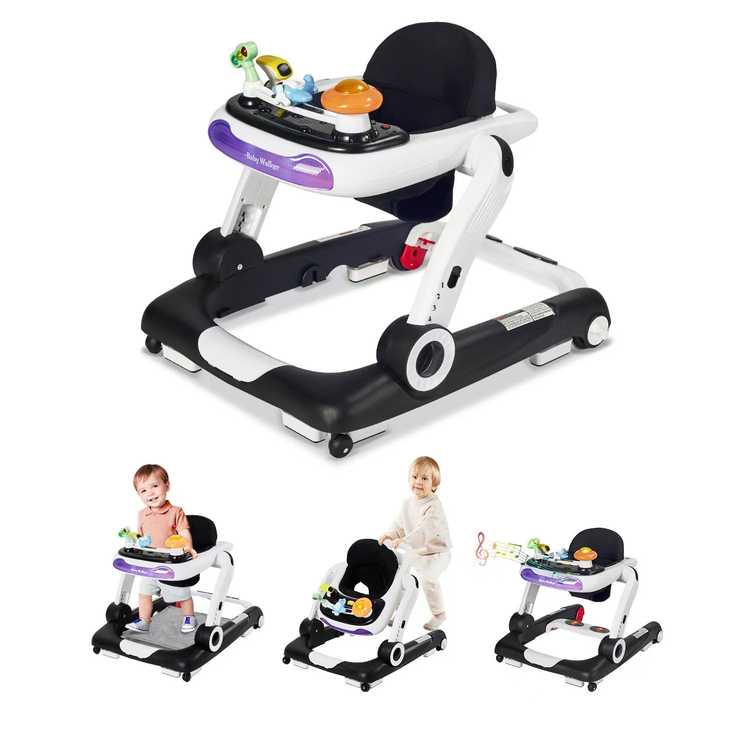 Amazon.com : Music and Lights Baby Walker with Wheels,5-in-1 Baby ...